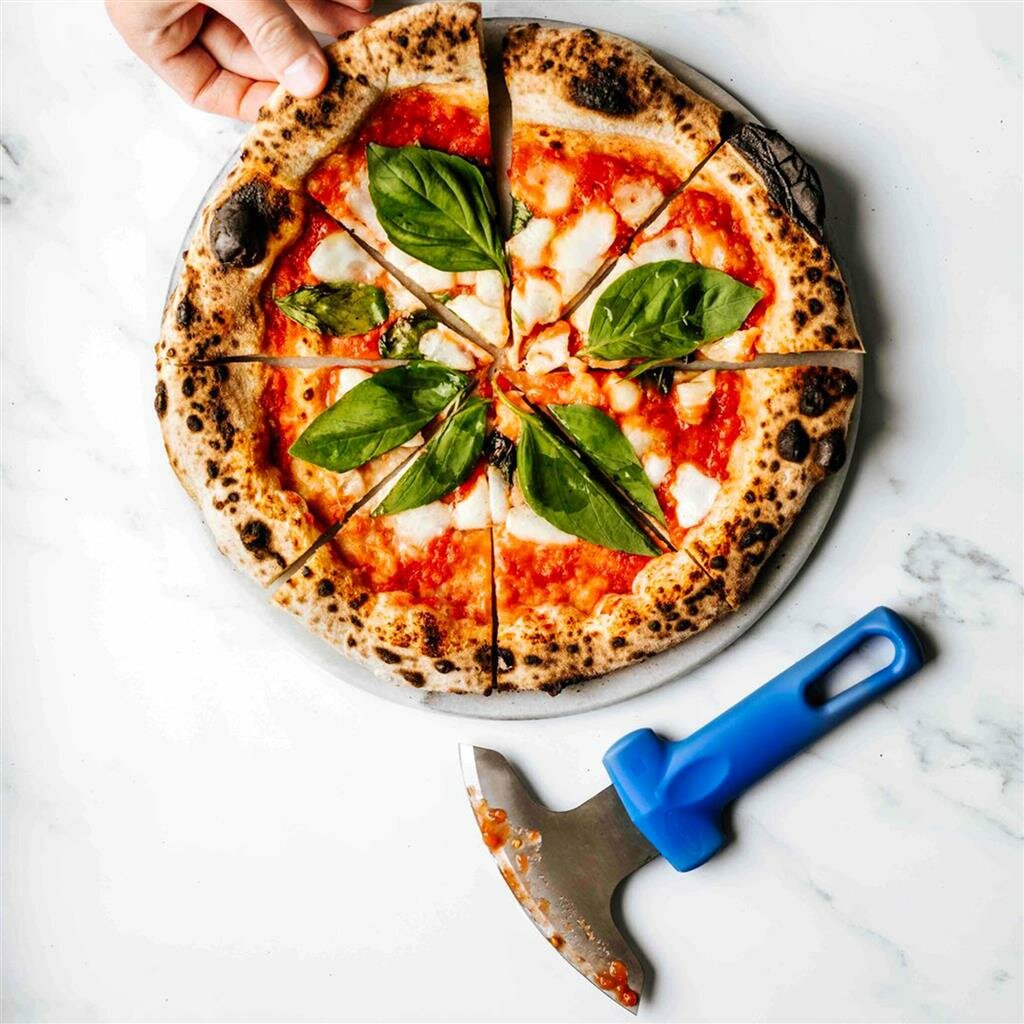 Нож для пиццы Gimetal AC-TRP, голубой, Италия, сталь, 13,5 см