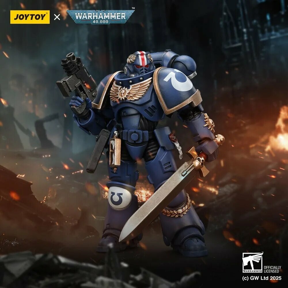 Подвижная фигурка JOYTOY Warhammer 40K Ultramarines Primaris Lieutenant Argaranthe Подарок на день рождения коллекция игрушек