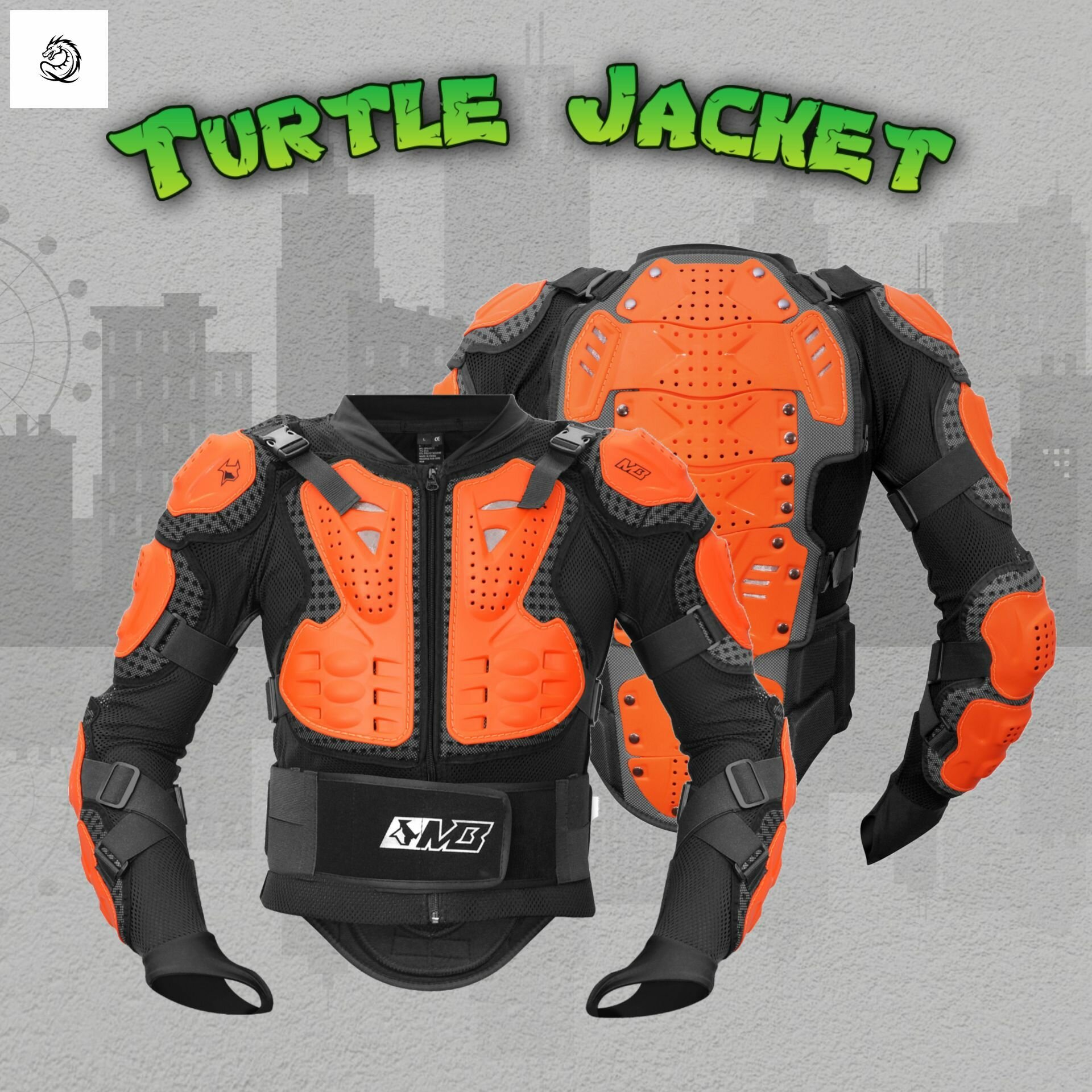 Оранжевое защитное снаряжение для мотоциклов - Безопасность и стиль мотоциклистаXXL
