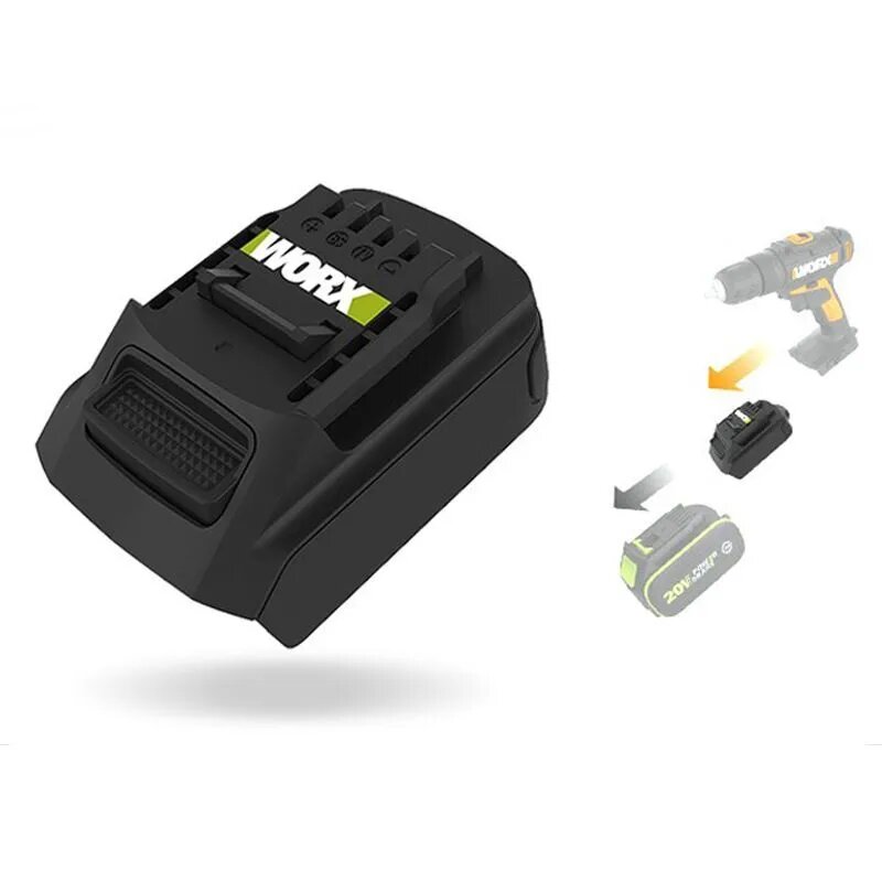 Оригинальный адаптер для аккумулятора WORX, Для зеленых 5-контактных аккумуляторов worx 20 В