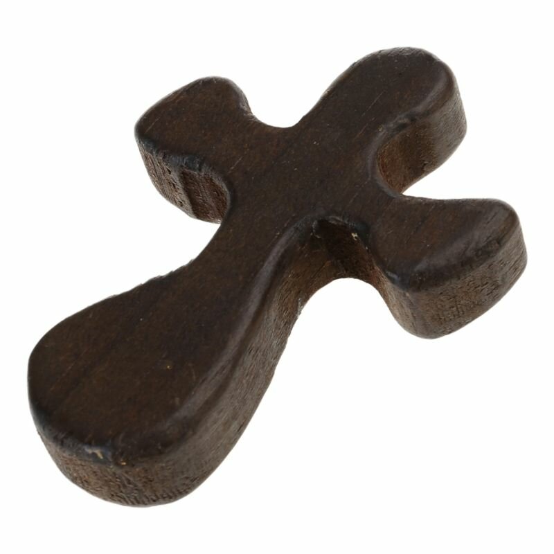 Маленький деревянный крест для молитвы, темно - коричневый