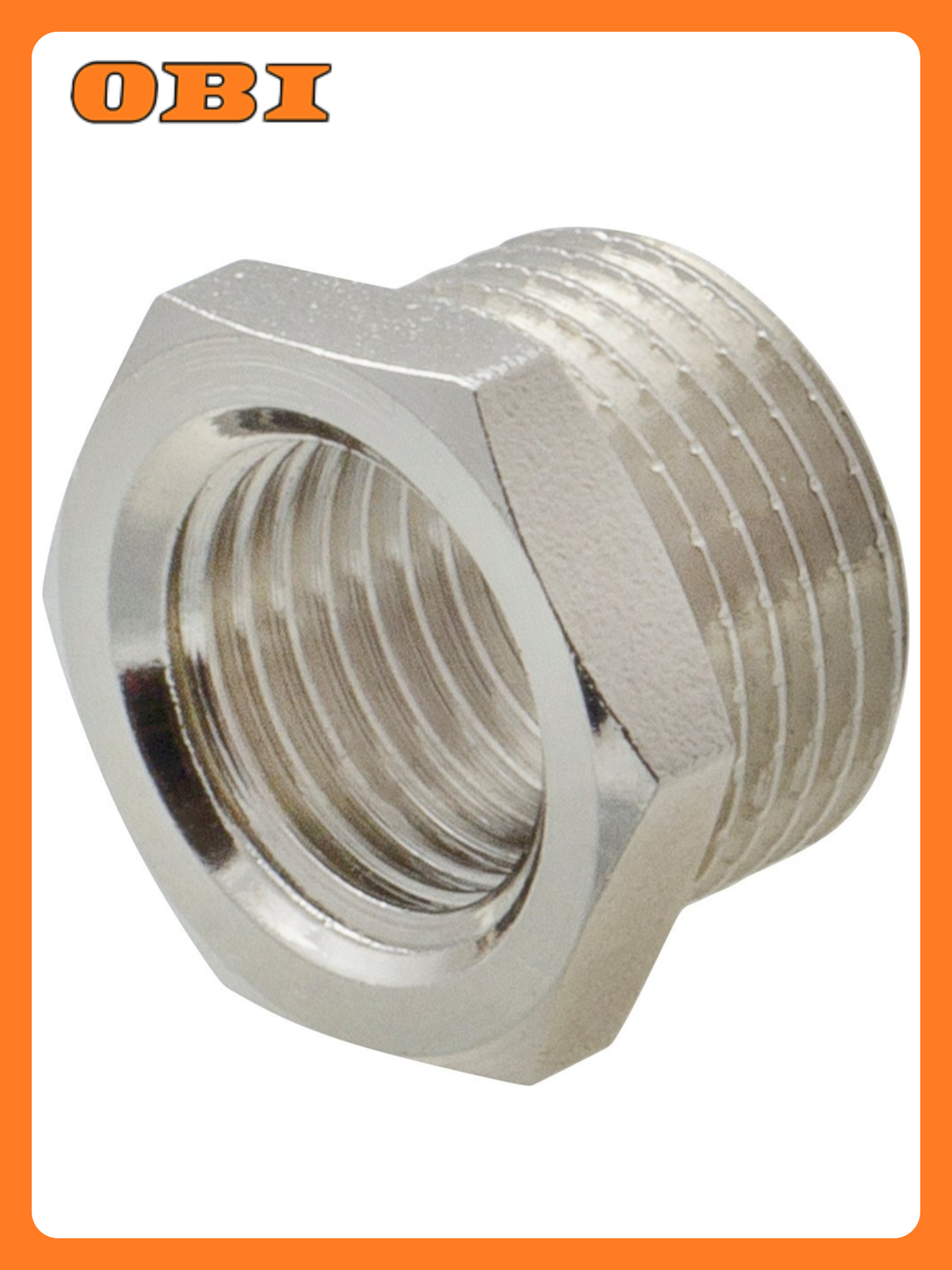 Футорка MPF, латунь CW617N, никелевое покрытие, 3/8" x 1/4", 26 мм