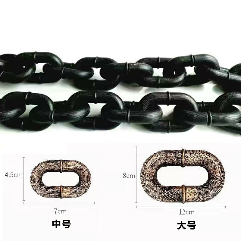 Чистый красный тот же набор собачьих цепочек имитирует толстую цепочку, подделку большой железной цепи Черный 3