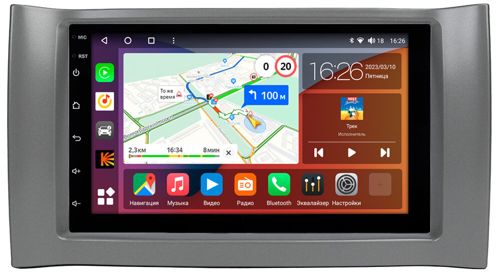 Штатная магнитола Chery Kimo (A1) 2007-2014 Canbox EVO 5822-RP-CHKM-36 Android 14 (4G-SIM, 8/256, DSP, QLed, AI, 360)