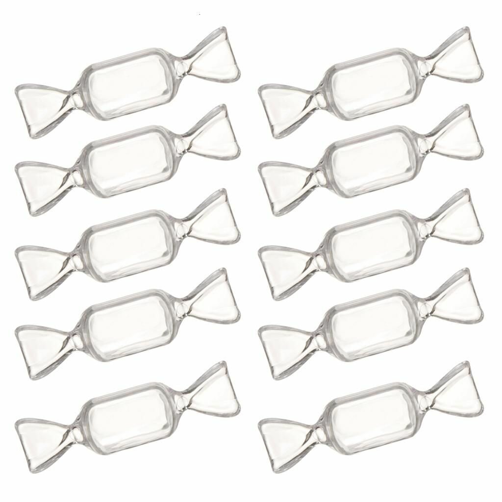 10 штук прозрачных пластиковых контейнеров для хранения бусин в форме конфеты для путешествий