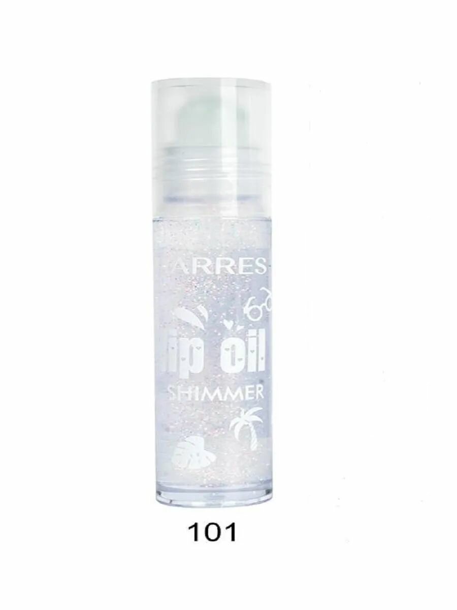 Блеск для губ FARRES шариковый, масло с шиммером, жемчужный с золотым мерцанием