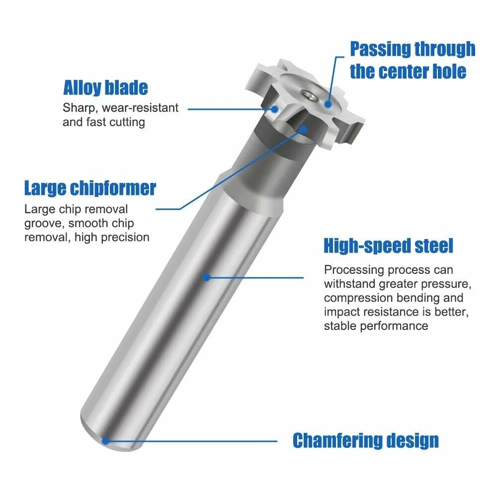 Фреза по металлу для T-образных пазов HSS, 18 х 10 мм, хвостовик 10 мм,1шт.