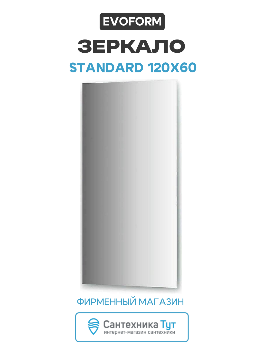 Зеркало Evoform Standard 120х60 без подсветки, современный стиль