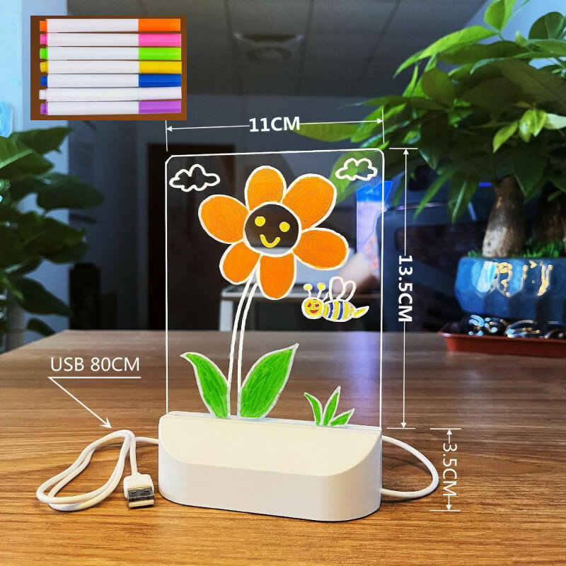 Стильная diy многоразовая прозрачная акриловая доска для записей с цветными маркерами для креативных заметок и сообщений серий xs