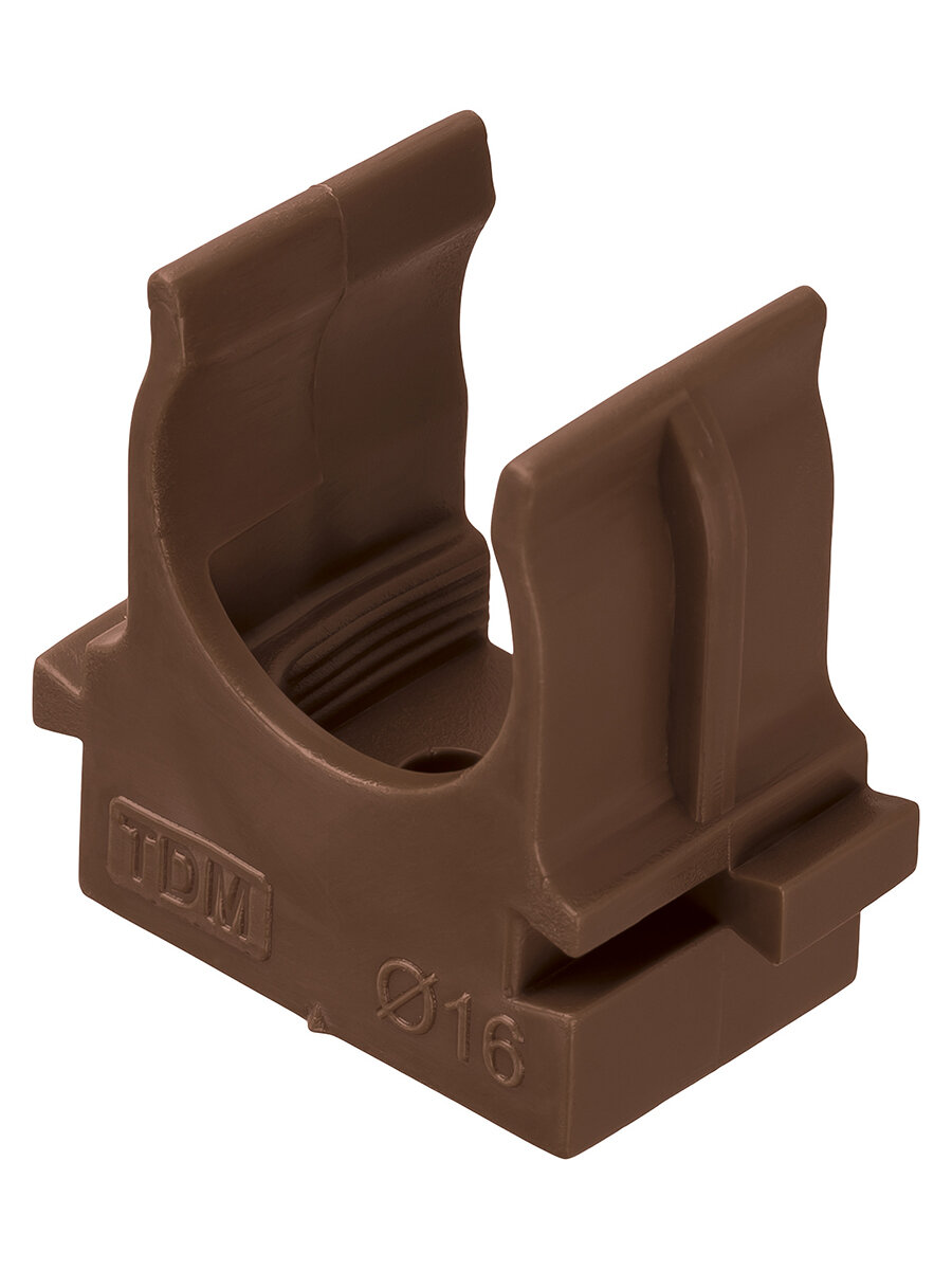Крепеж-клипса для трубы D16 мм TDM ELECTRIC "ЭКО" венге (в 1 упаковке 10шт.)