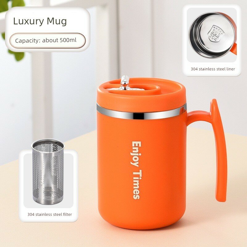 Новинка 2024, кружка из нержавеющей стали с гербом чая, чашка-термос, офисная женская чашка для воды, чайная чашка