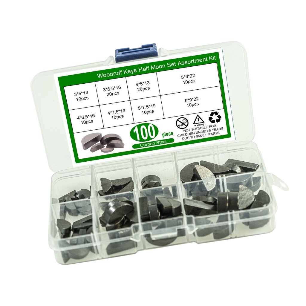 100шт Набор Ключей Из Углеродистой Стали В Ассортименте Метрический Привод Вала Полумесяца Крепежная Деталь Машиностроения Woodruff Key Half Moon