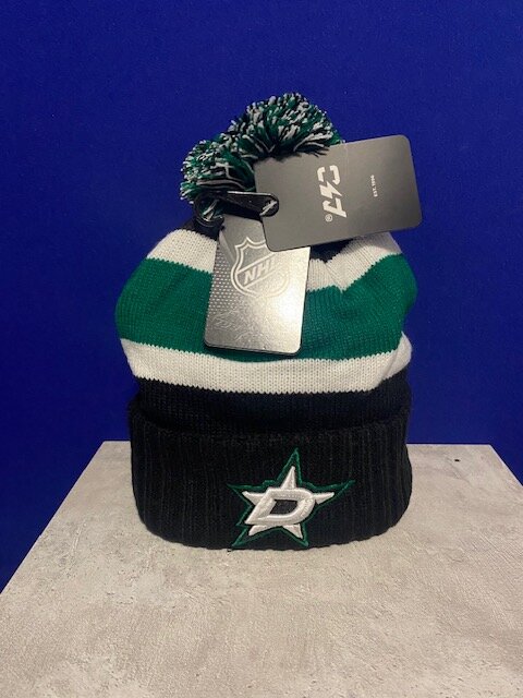 Хоккей шапка Даллас зимняя с помпоном хоккейного клуба Dallas Stars (США) НХЛ черно-зеленая