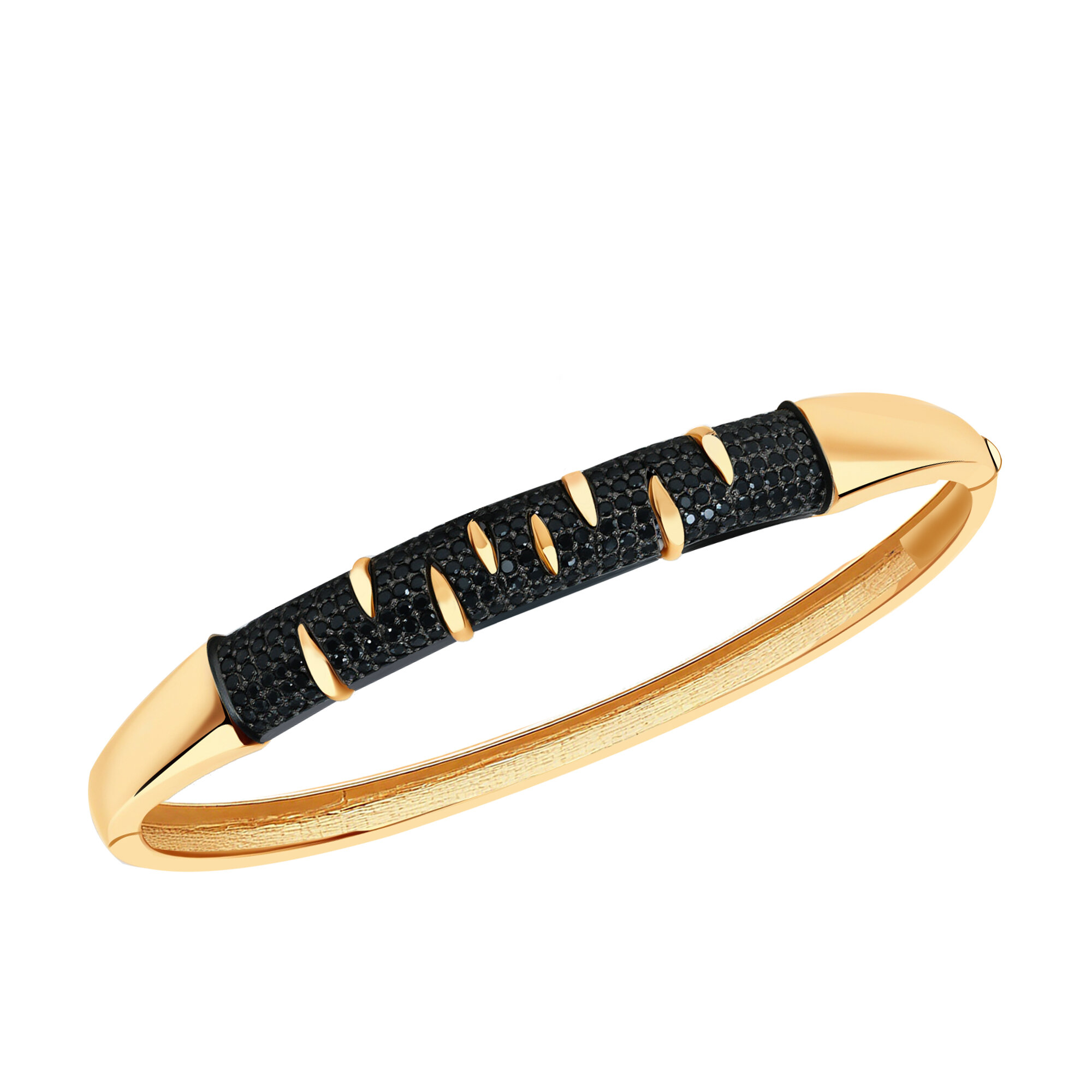 Браслет, красное золото, 585 проба, фианит