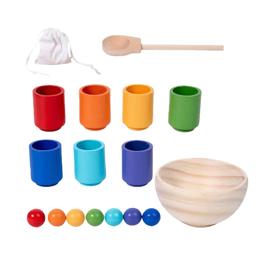 Развивающая Игра Для Координации Движений рук и глаз Деревянные Сортировочные Стаканчики для малышей