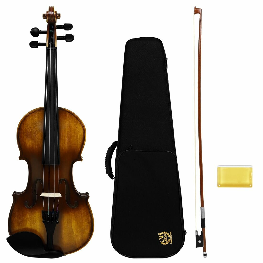 Скрипка из цельного дерева для начинающих взрослых AV-208, ретро-цвет, матовый, скрипичный инструмент