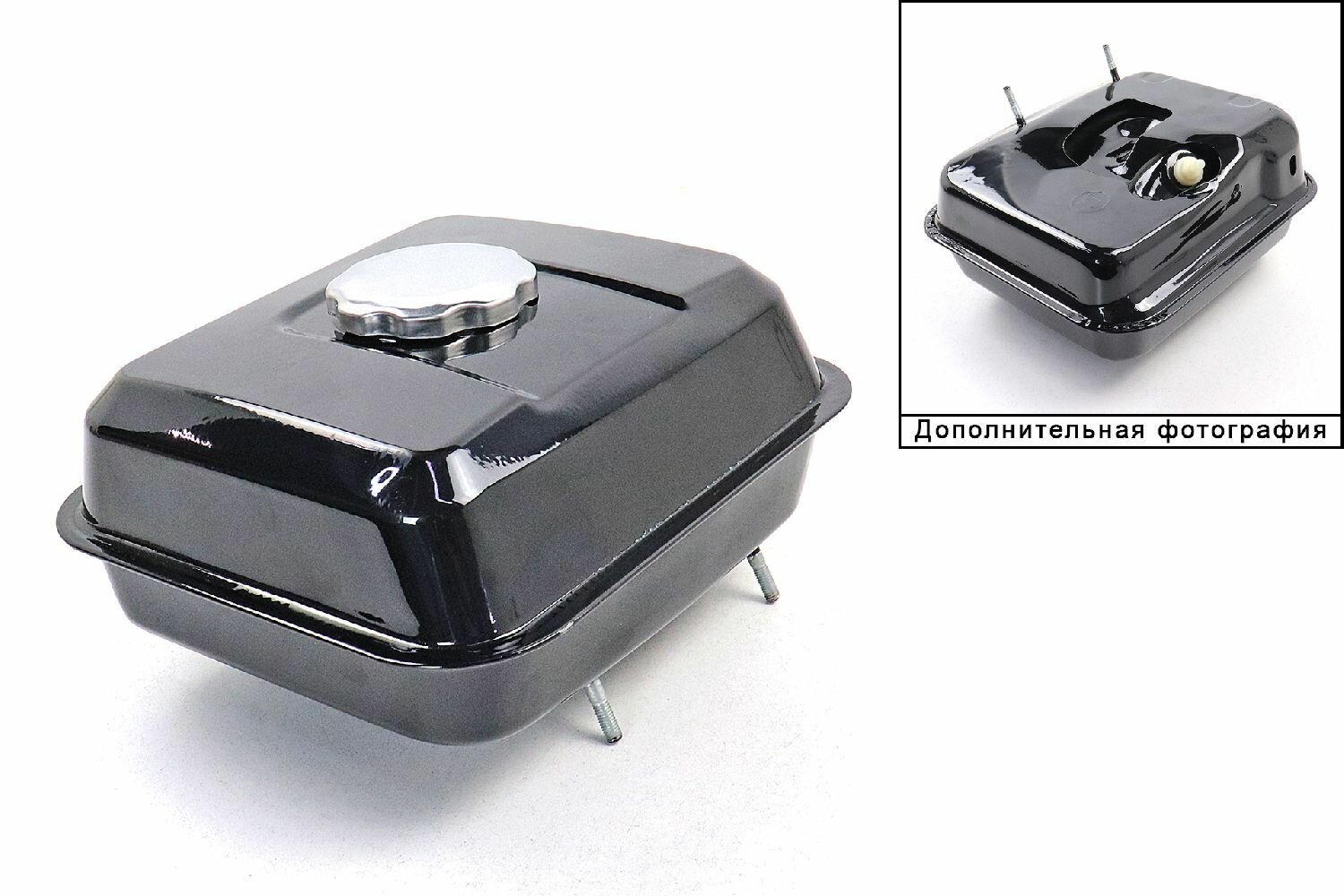 Бензобак 168F/168F-2/170F (черный) (с крышкой) 3,0л