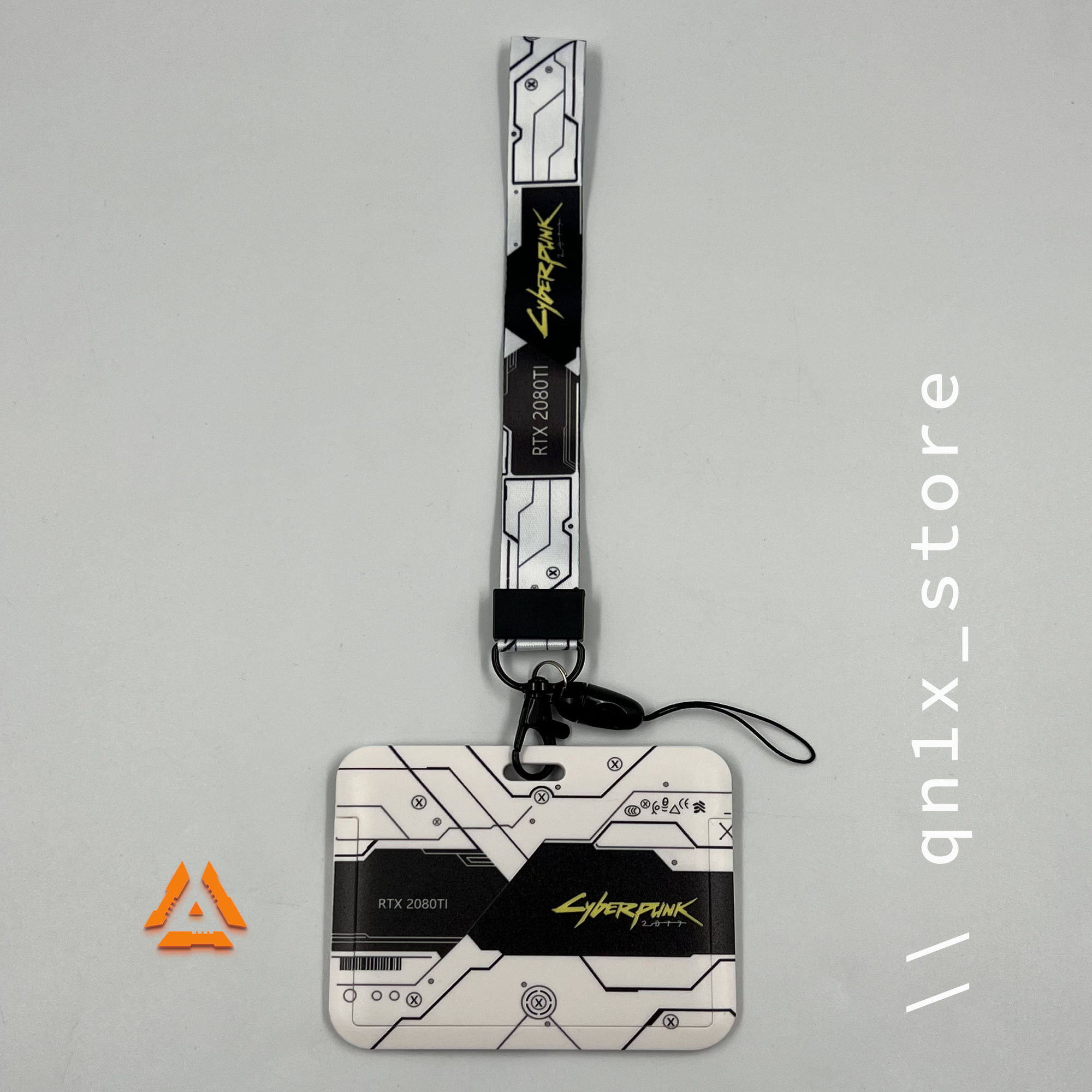 Бейджик на игровой фестиваль. Для пропуска, визитки. Киберпанк. Киберспорт. Кардхолдер. Горизонтальный, с ремешком.