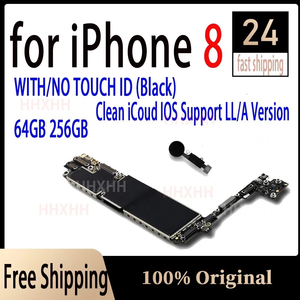 Материнская плата для iPhone 8 с разблокированной логической платой Touch ID отпечатков пальцев для iPhone 8, 64 ГБ, 256 ГБ, оригинальная материнская плата Clean iCloud