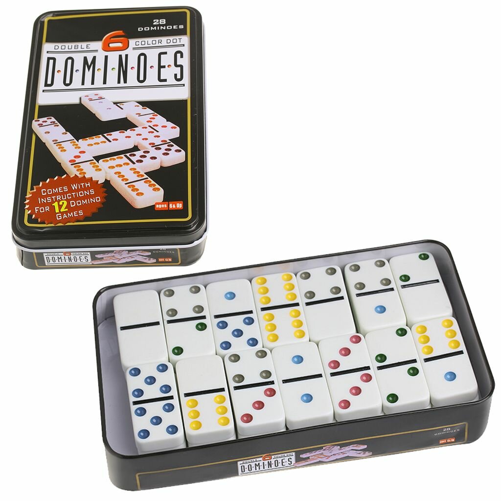 Box Toy Game Set 28 Double 6 Travel Dominoes для детей