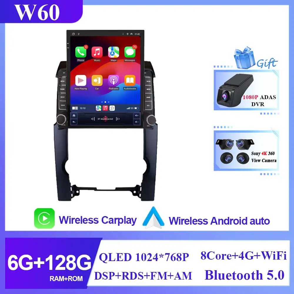 9,7-дюймовый для KIA Sorento 2 XM Sedan 2009-2012 4G WIFI Android Автомобильный 6-128G 360