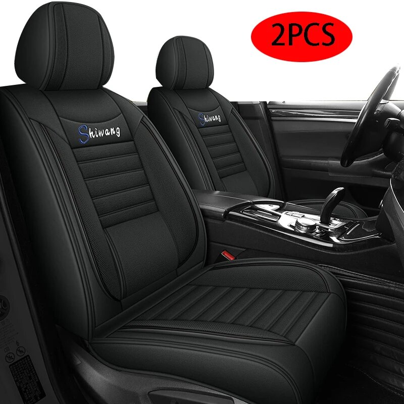 Роскошные универсальные прочные чехлы на автомобильные сиденья для Skoda Superb 2 3 Karoq Rapid Octavia A3 A5 Yeti Kodiaq, автомобильные аксессуары для интерьера Front Seats-Black
