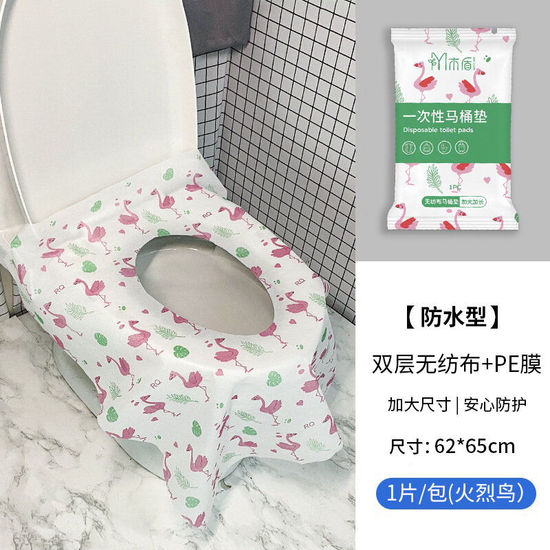 Водонепроницаемая двухслойная одноразовая накладка на сиденье унитаза, полностью закрывающая, увеличенная и удлиненная,
