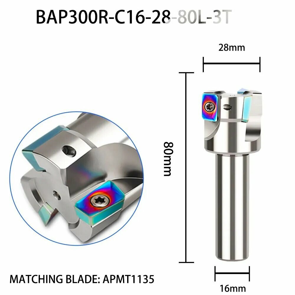 Фрезерная фреза с шестью шестаBAP300R-C16-28-80L-3T
