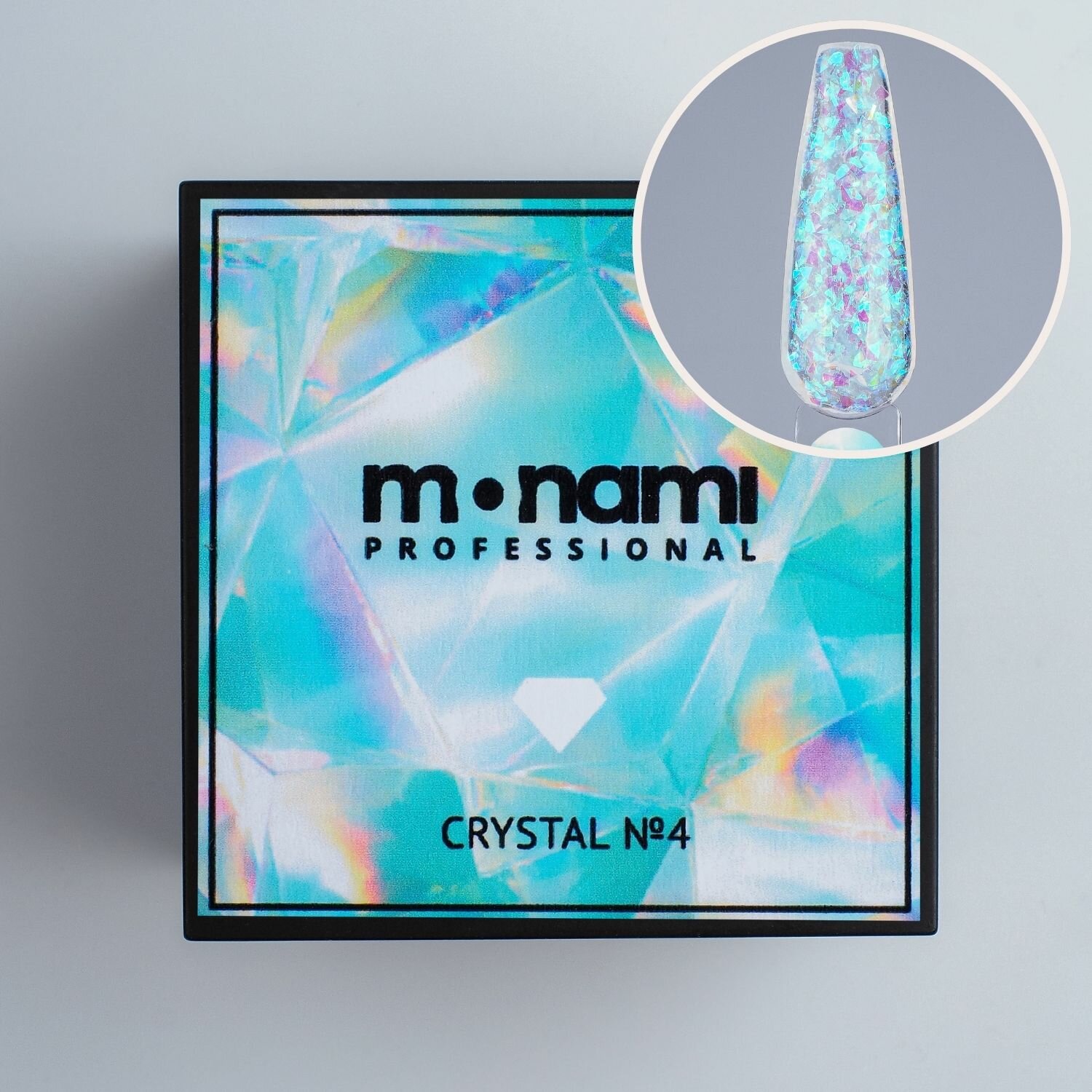 Гель для наращивания Monami голографический Crystal Gel №04 15 г без HEMA и TPO