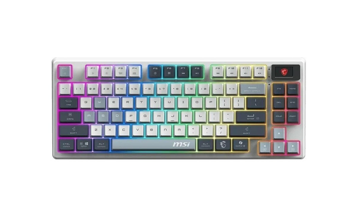 Клавиатура игровая беспроводная MSI Forge GK600 TKL, беспроводная, BT/Radio, белый/серый