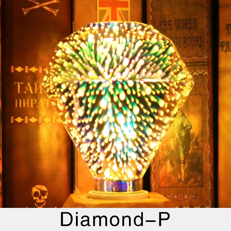 3D LED лампа Эдисон звездная 6Вт Diamond-P