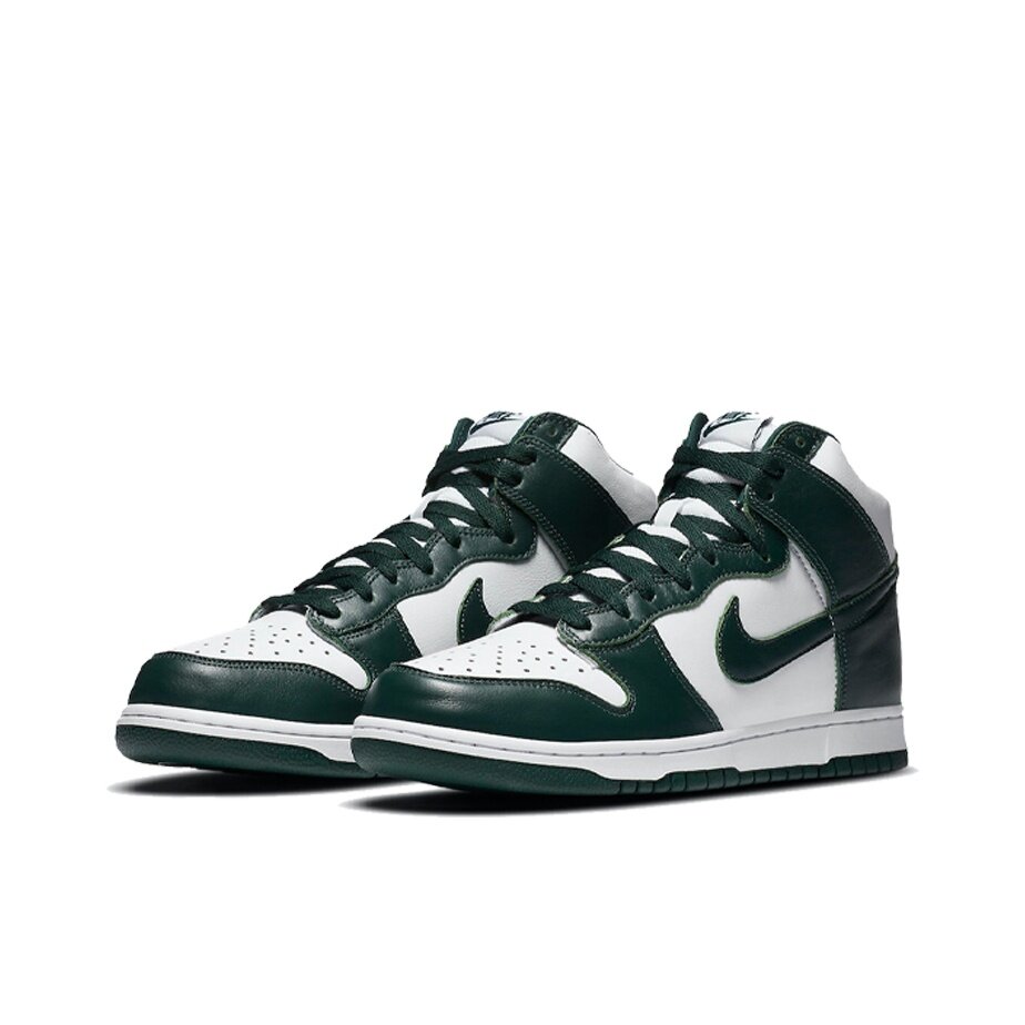 Кроссовки NIKE Dunk High, размер EU 42.5 стопа (27CM), белый-зеленый — фото 1