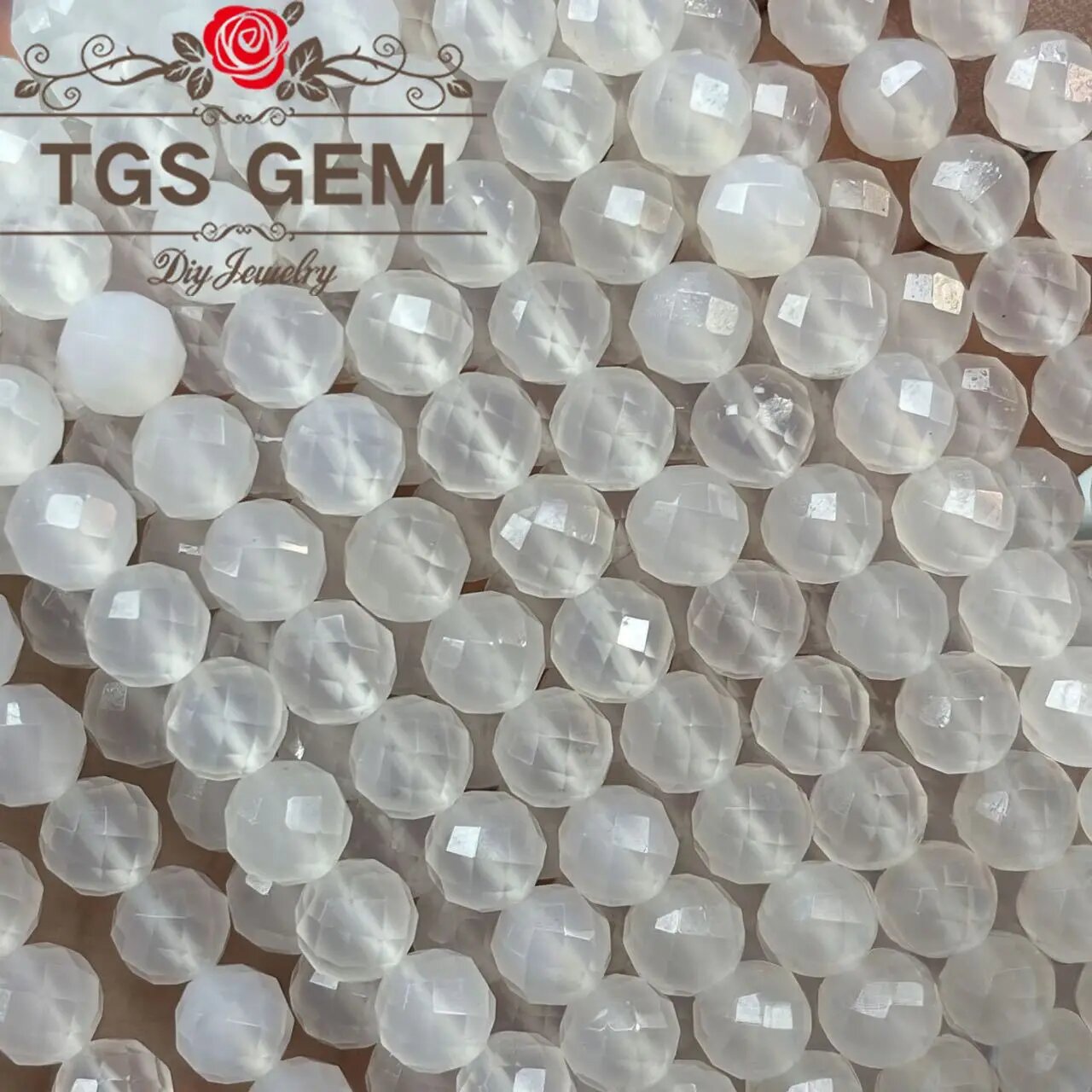 Бусины из белого агата SHUNAN 10 мм