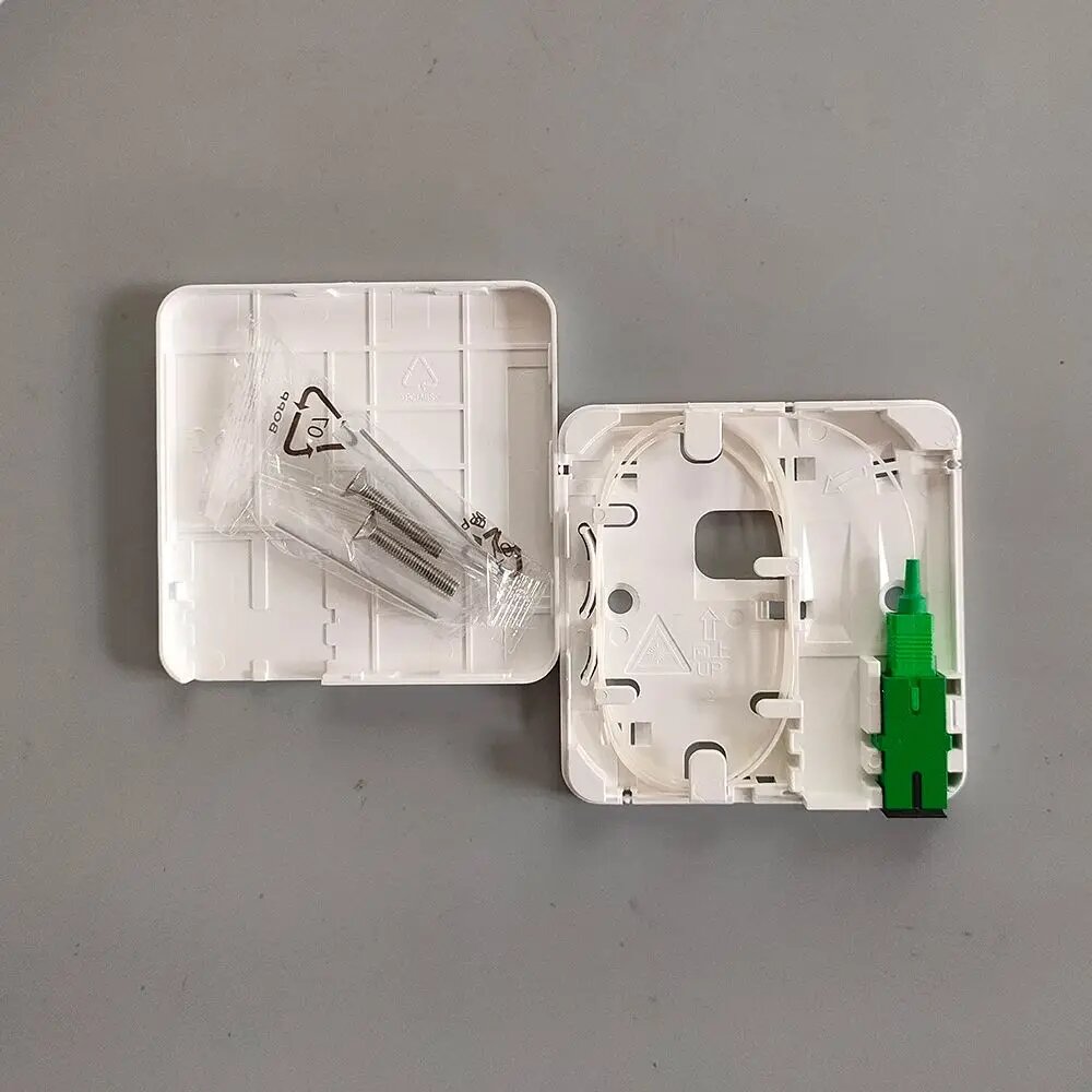 Коробка доступа по оптоволокно FTTH Адаптер SC с косичкой Настенное крепление Корпус проводки лицевой панели 2120-T-1