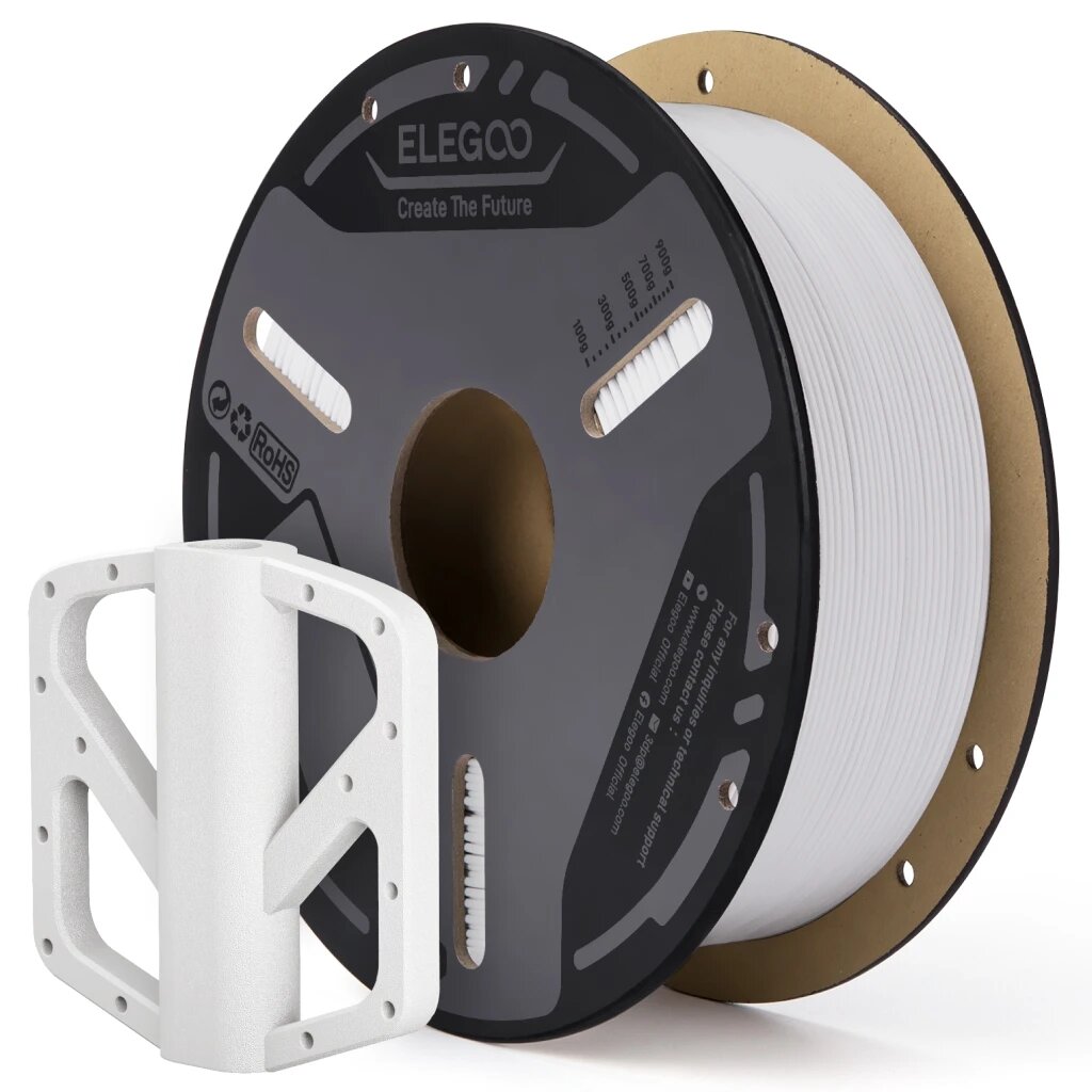 ELEGOO PETG-GF нить черная 1 кг для 3D-печати White 1kg