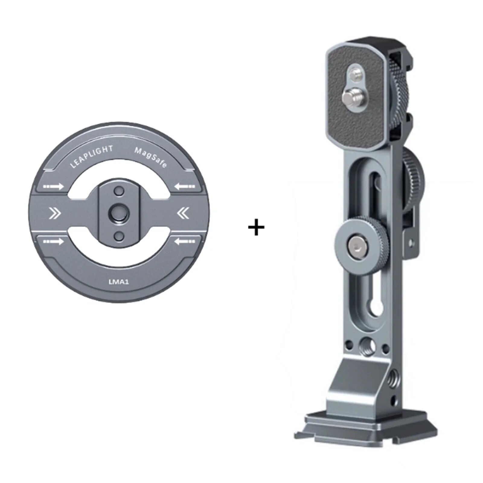 Ручной телесуфлер LEAPLIGHT с двумя слотами для телефонов и креплением для DJI Pocket 3, штатив B
