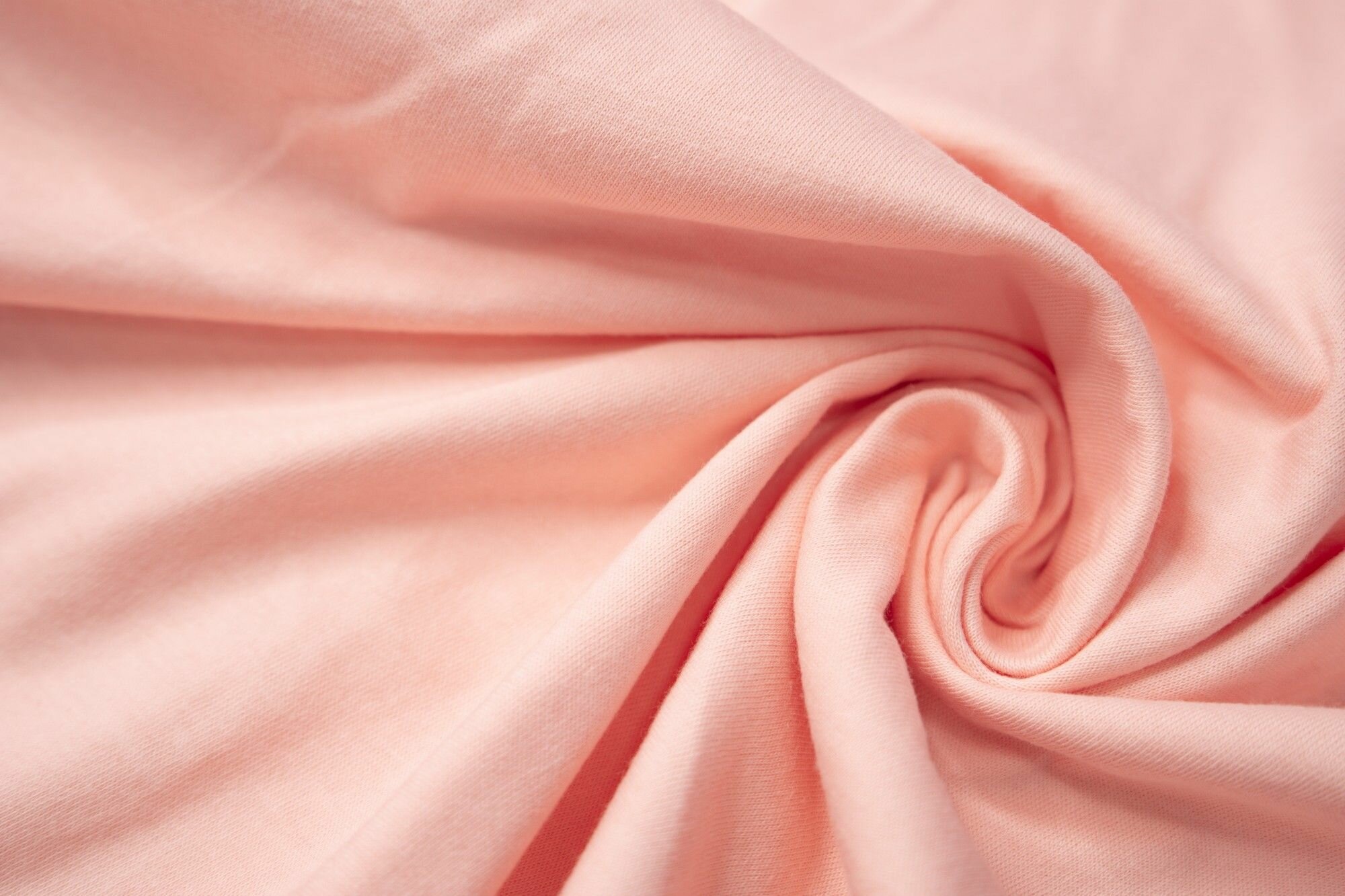 Ткань трикотаж кулирка пастельный персик1.5м