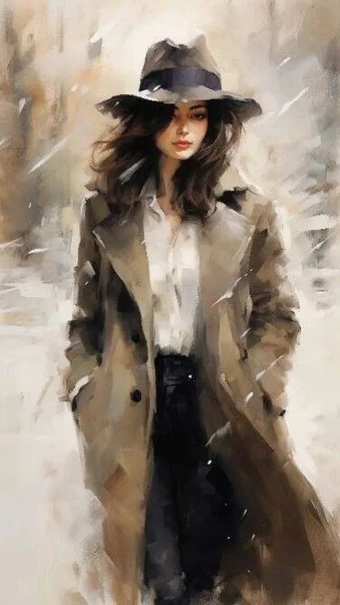 Алмазная Мозаика "Девушка В Шляпе" 40х50 См Алмазная Вышивка / Картина Стразами Подарков / Украшения