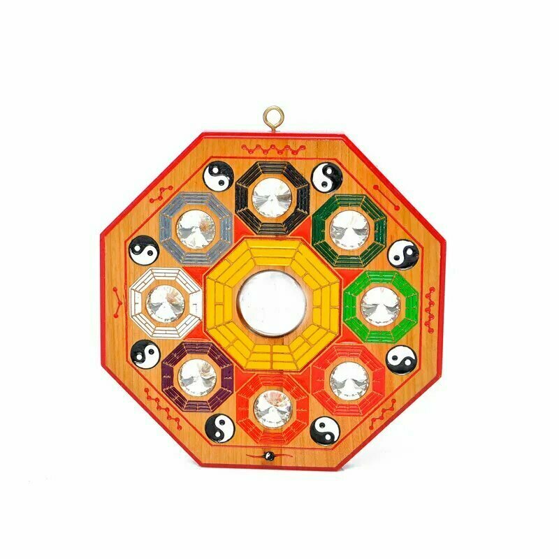 Деревянное зеркало Багуа Muy Bien, 14cm Rhinestone