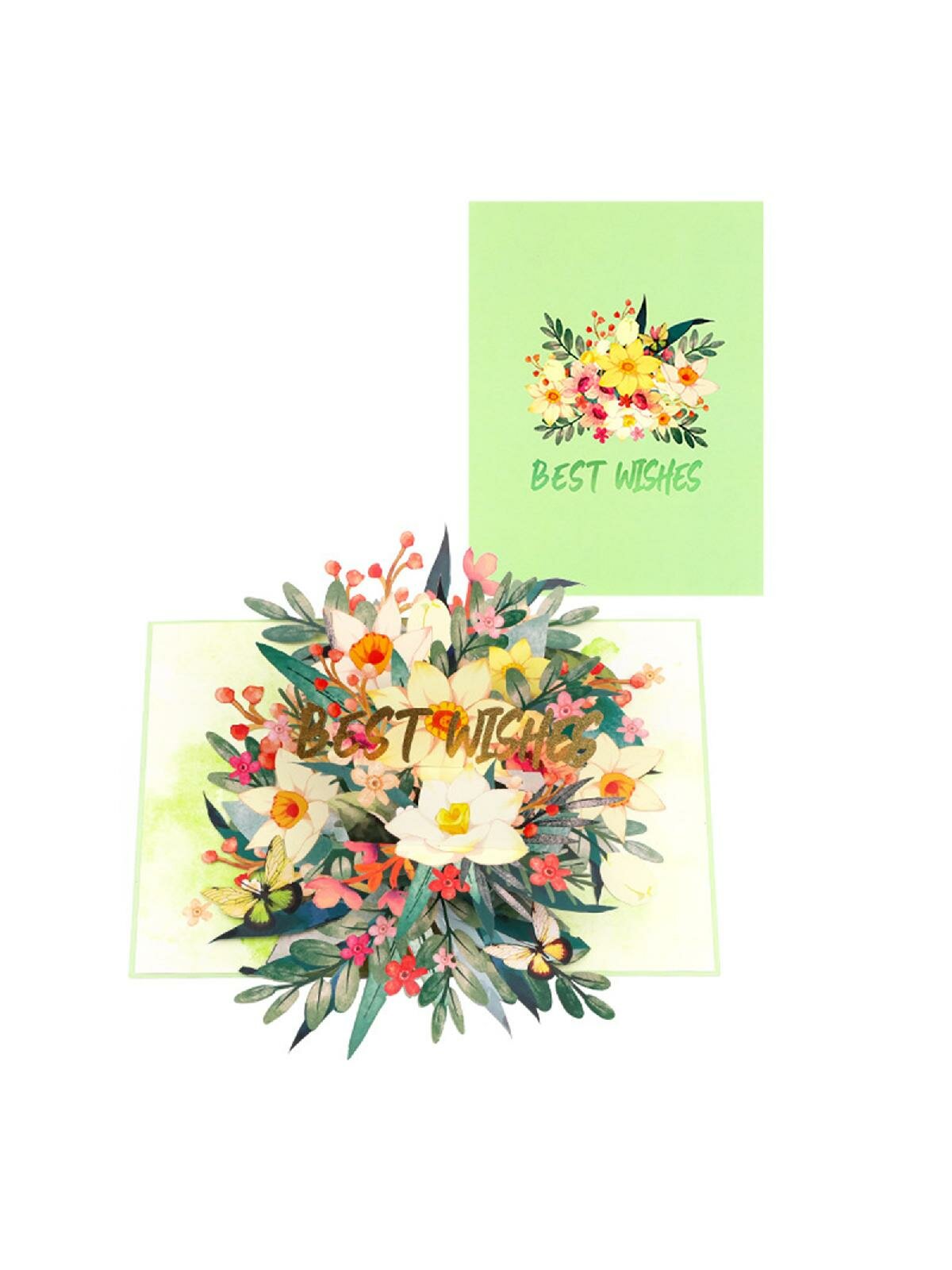 Вращающаяся цветочная открытка в конверте 3D открытка для дней рождения свадеб выпускных