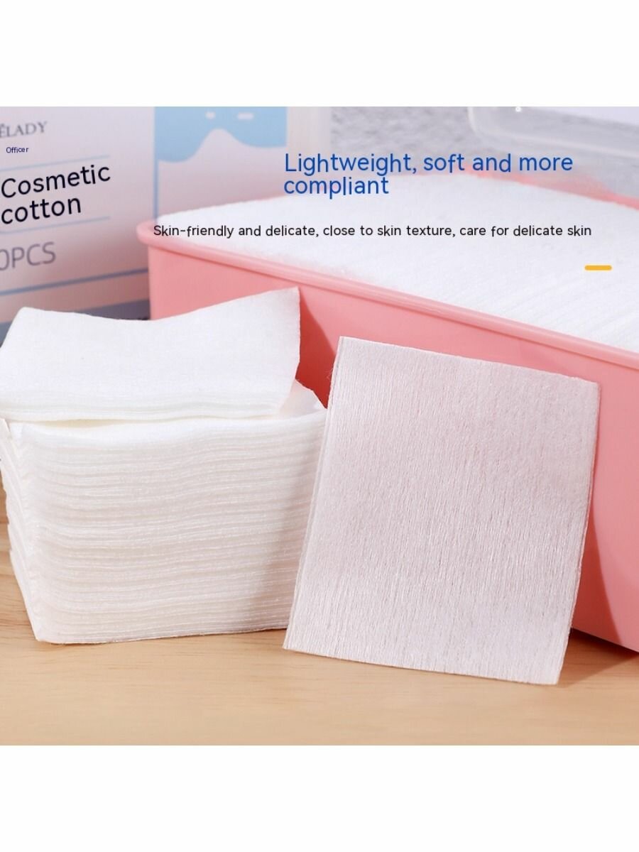 Хлопковые пэды для лица / ватные диски для снятия макияжа / набор 10 шт