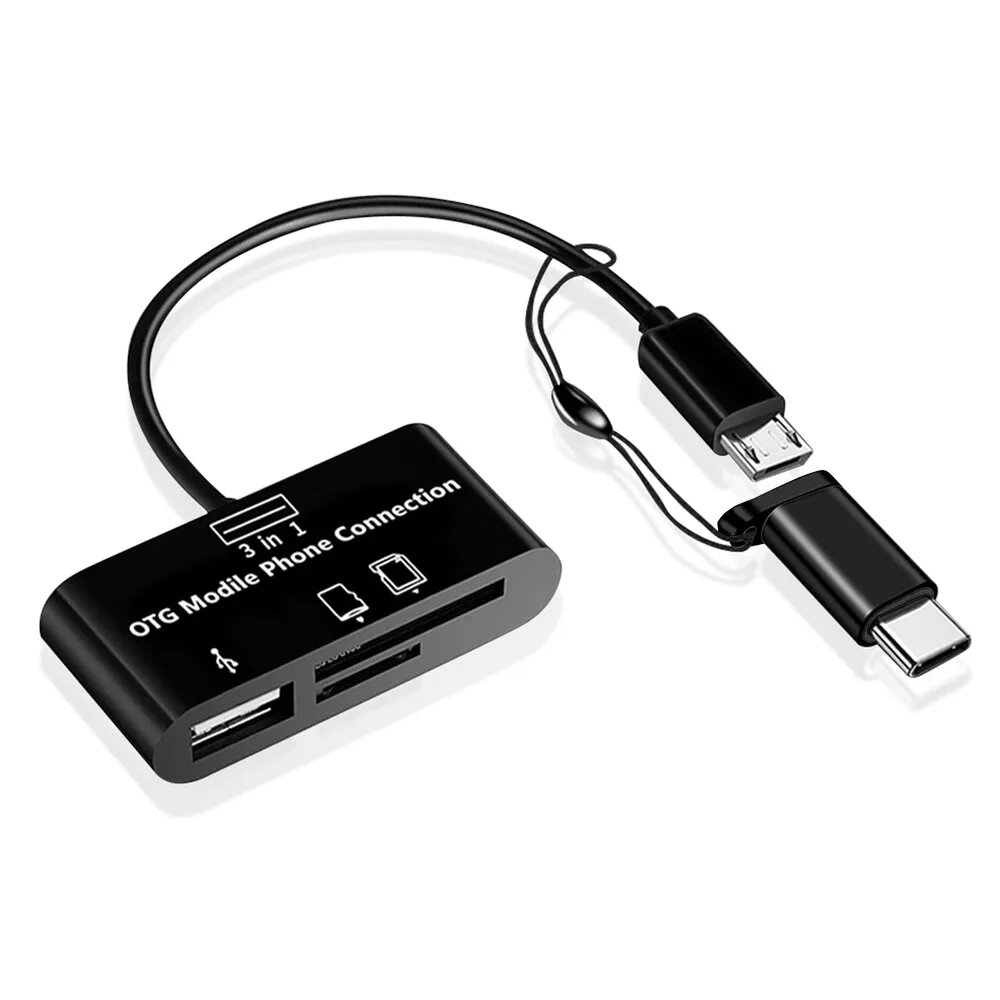 Устройство для чтения флэш-карт USB, OTG-адаптер Type C для microSD TF