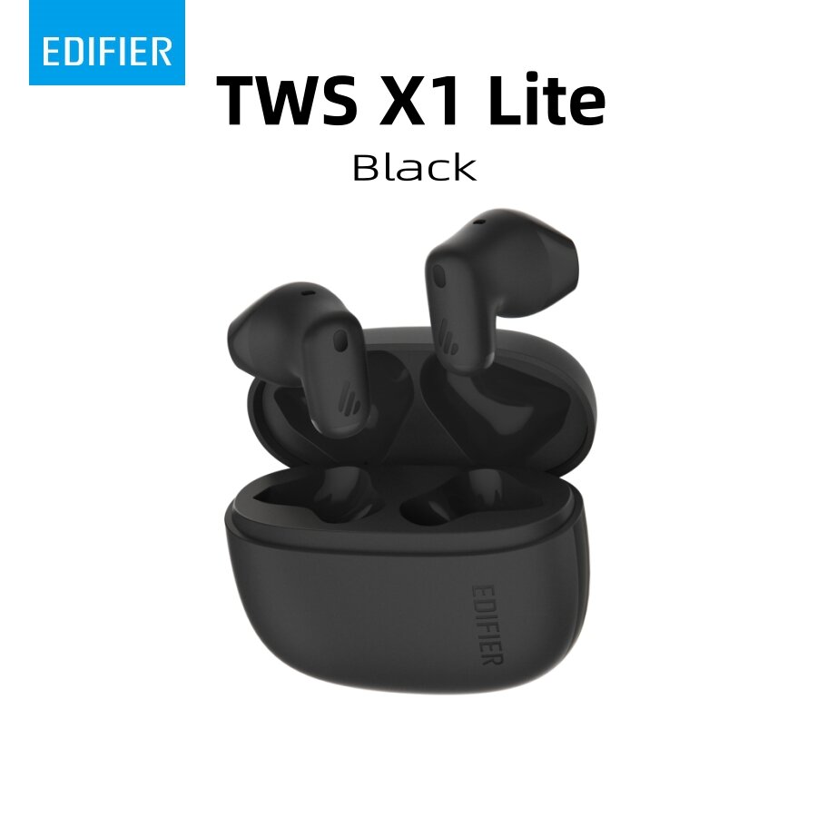 Беспроводные TWS наушники Edifier X1 Lite, Bluetooth 5.4, влагозащита IP54, черный