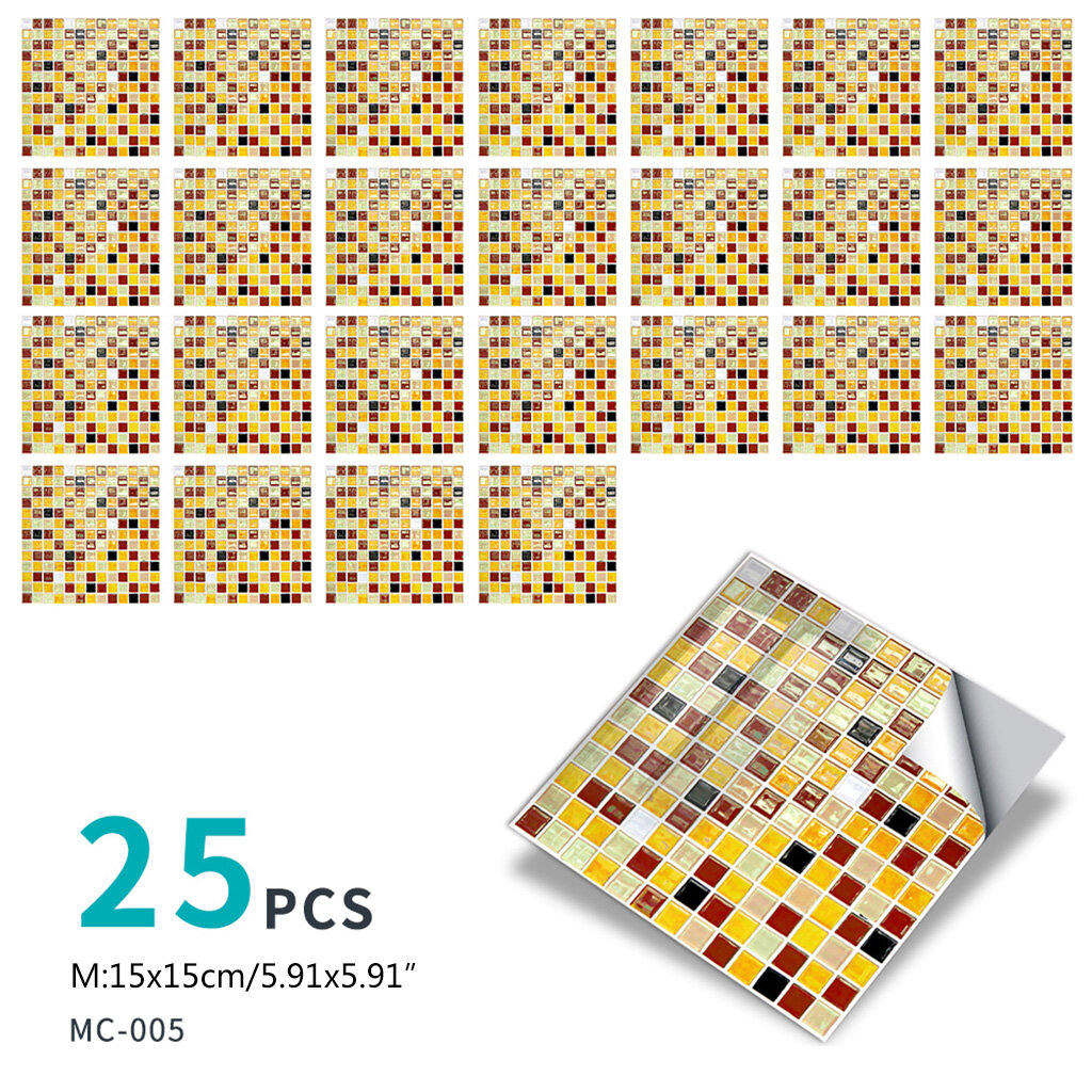1 комплект из 25 предметов, маслостойкие мозаичные обои для кухни и ванной комнаты-большие-MC-05