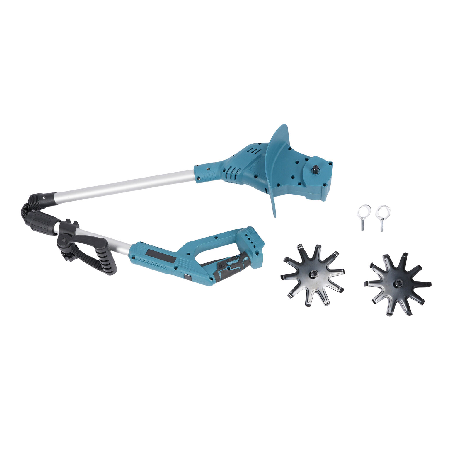 Электрический культиватор, беспроводной, 330 об/мин, 2 стальных зуба для обработки газона/сада/почвы, глубина обработки 7 дюймов (без аккумулятора) - однозубчатый измельчитель.