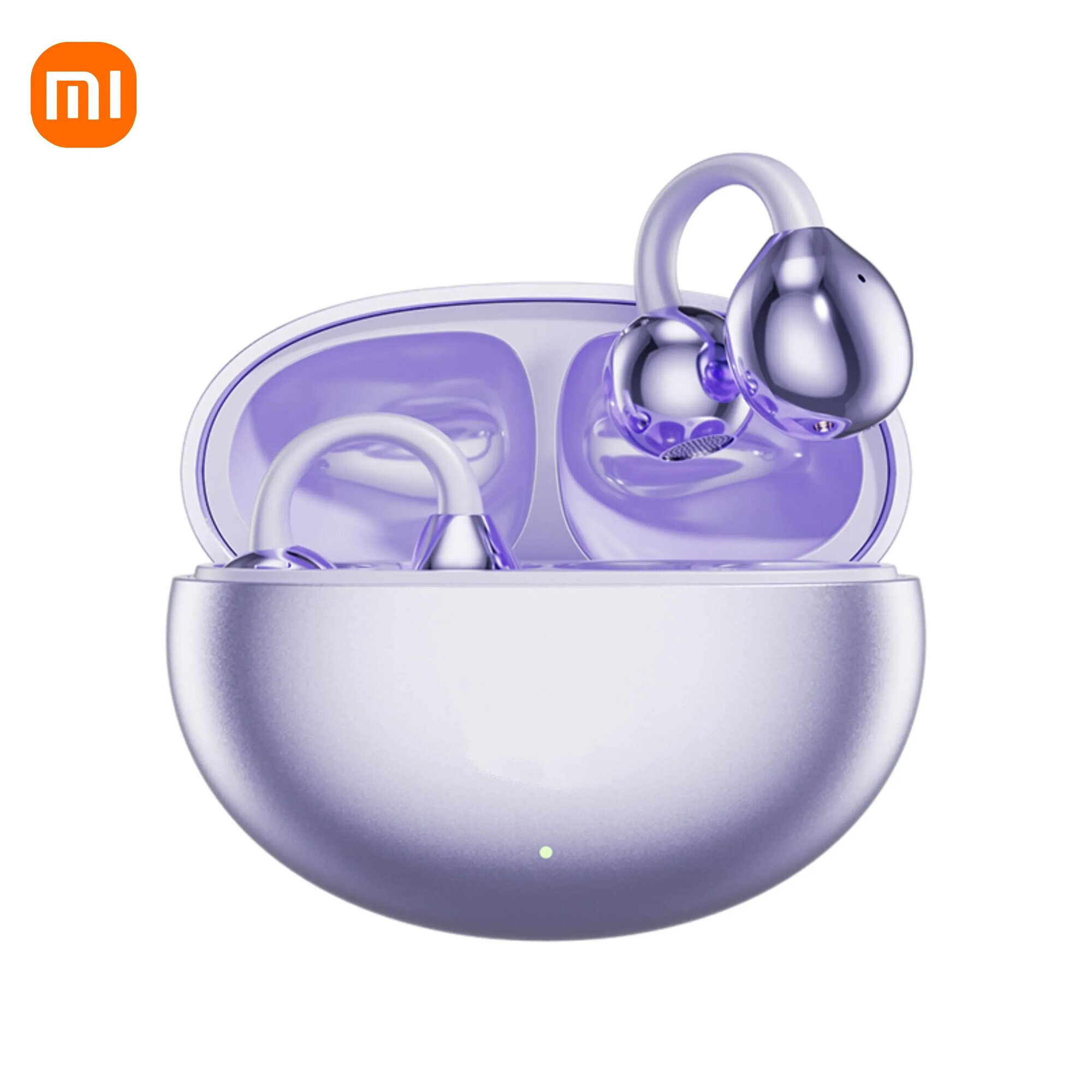 Беспроводные наушники Xiaomi с костной проводимостью HIFI Bluetooth 5,4, клипсы на ухе с цифровым дисплеем, водонепроницаемые спортивные гарнитуры с микрофоном, M91 Purple 1pcs