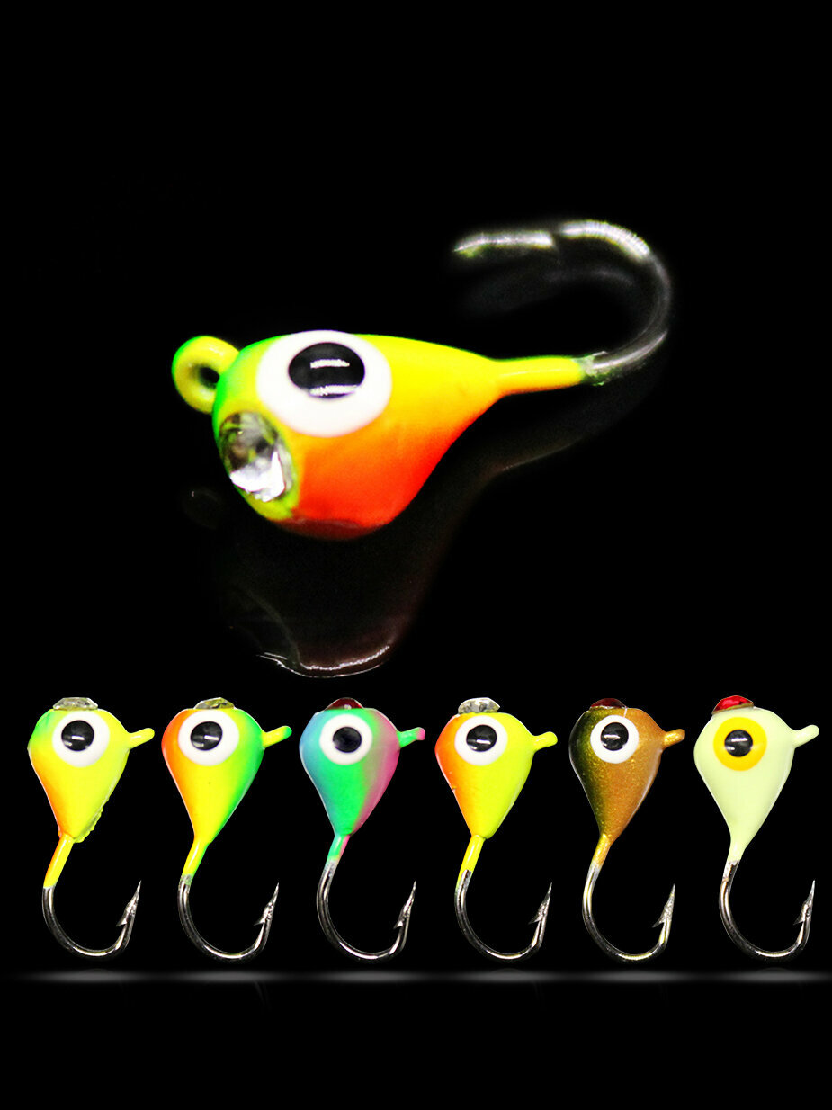 6 шт 1 г мормышки для зимней и летней рыбалки вольфрамовые капля