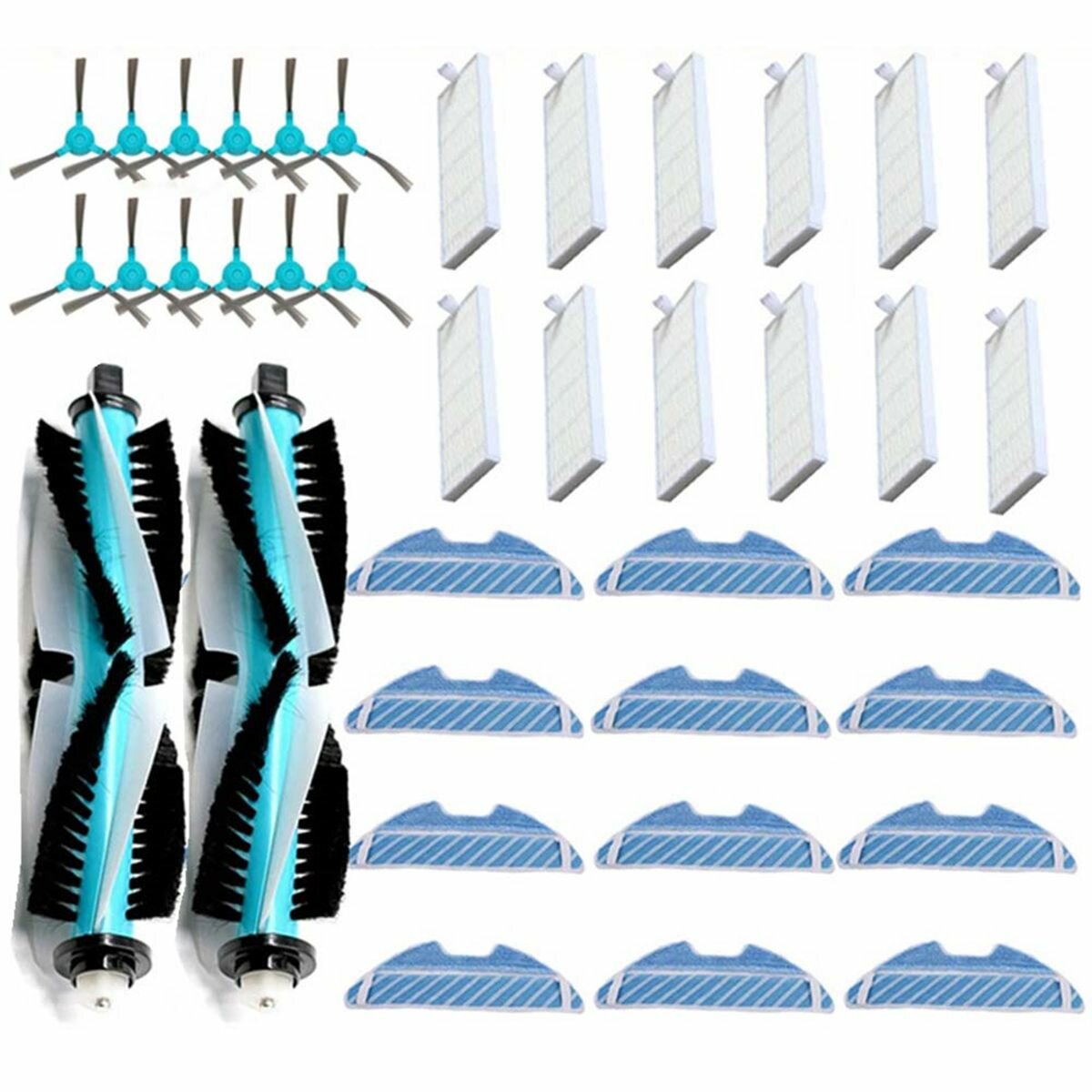 Аксессуары для робота-пылесоса 1290, 1390, 1590, основная щетка, боковой фильтр, салфетка для швабры, запасные части