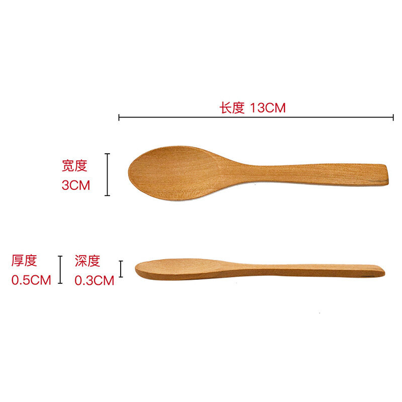 Оптовые маленькие ложки Haoyuan в японском стиле, детские ложки, ручная работа, деревянные ложки на веревке, вилки, маленькие деревянные ложки, которые можно гравировать логотипом