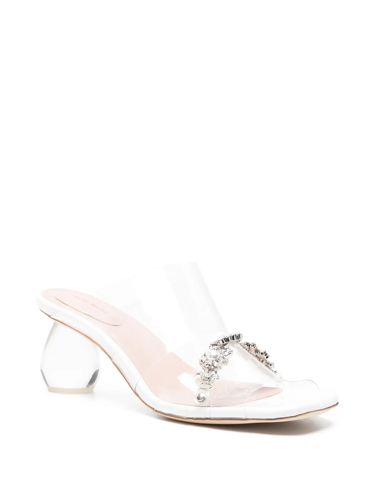 Босоножки Simone Rocha Embellished perspex heel sandals, размер 39, бежевый/белый — фото 1